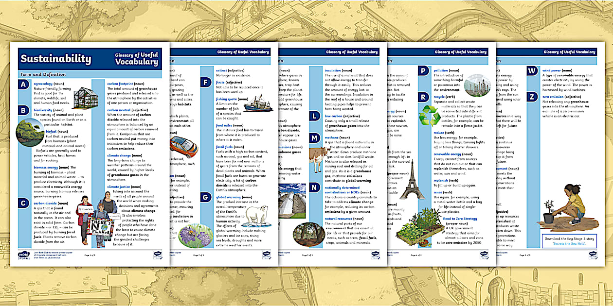 Sustainability Vocabulary KS2 | Twinkl Originals